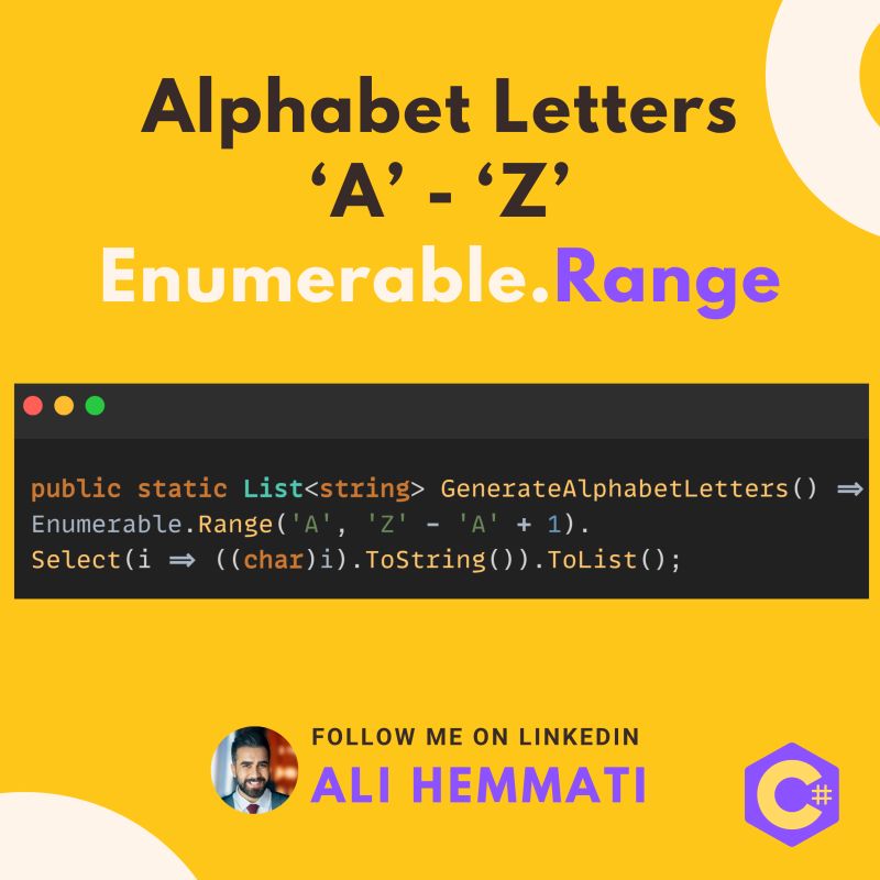 Ali Hemmati on LinkedIn: #csharp #linq #csharpdotnet #csharpprogramming ... Ali Hemmati on LinkedIn: #csharp #linq #csharpdotnet #csharpprogramming ...