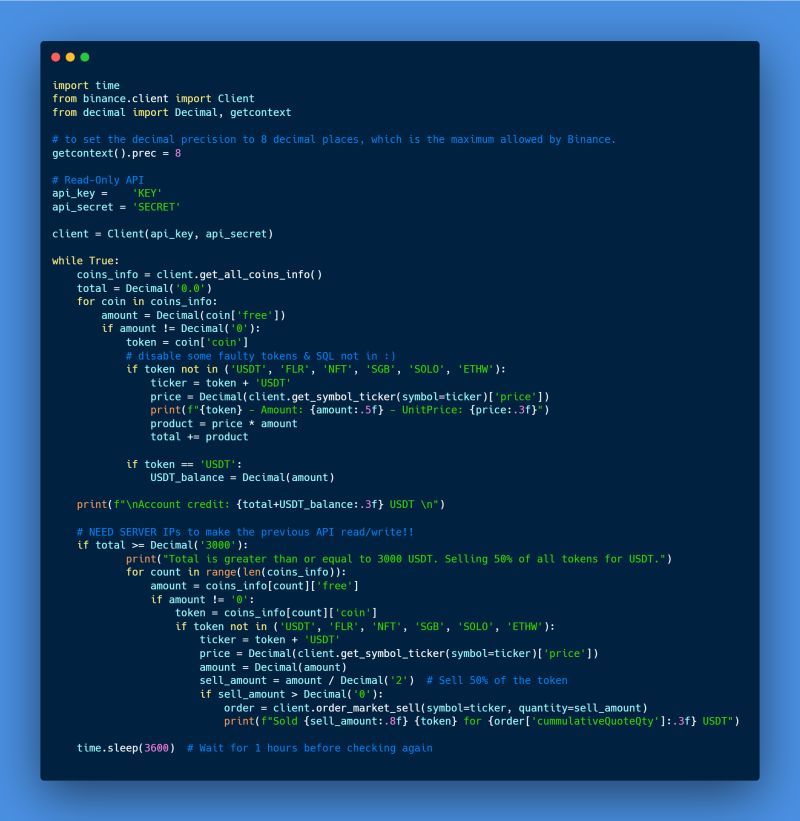 Mohamed Soliman on LinkedIn: #python #binance #api #coding #automation ... Mohamed Soliman on LinkedIn: #python #binance #api #coding #automation ...