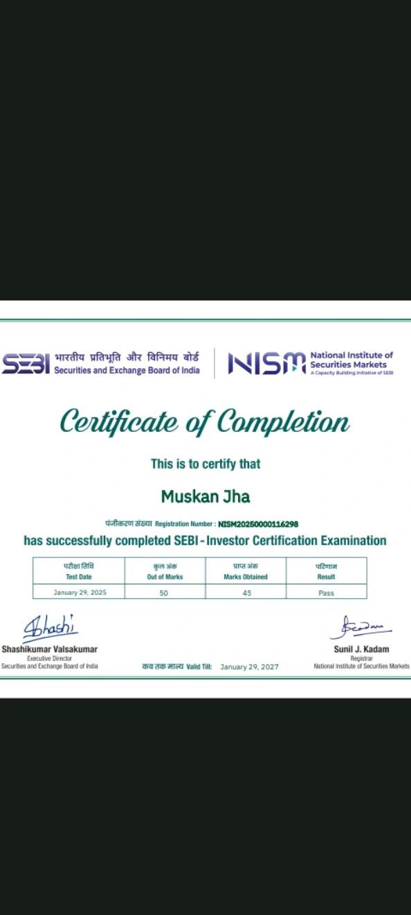 #finance #sebi #investment #financialliteracy #careergrowth | Muskan ... #finance #sebi #investment #financialliteracy #careergrowth | Muskan ...