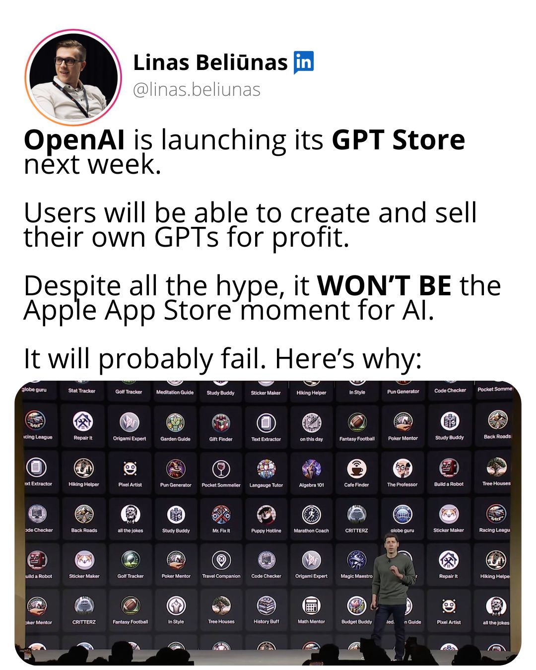 Alina Rivilis on LinkedIn: OpenAI is launching its GPT store, would it ... Alina Rivilis on LinkedIn: OpenAI is launching its GPT store, would it ...