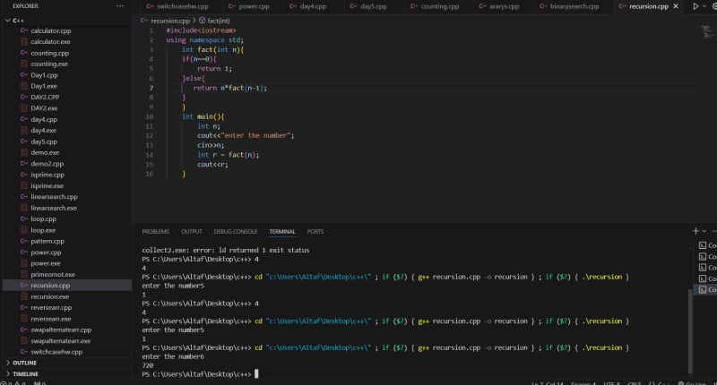 Altaf Raza on LinkedIn: #dsa #coding #c #100daysofdsa #learningjourney Altaf Raza on LinkedIn: #dsa #coding #c #100daysofdsa #learningjourney
