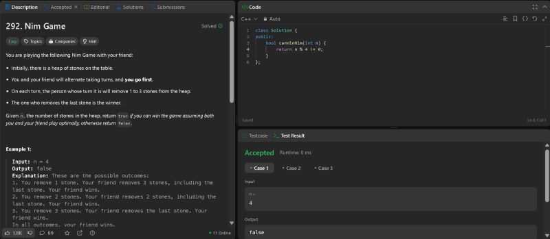 #100daysofcode #leetcode #coding #100daysofcode #cplusplus #gametheory ... #100daysofcode #leetcode #coding #100daysofcode #cplusplus #gametheory ...