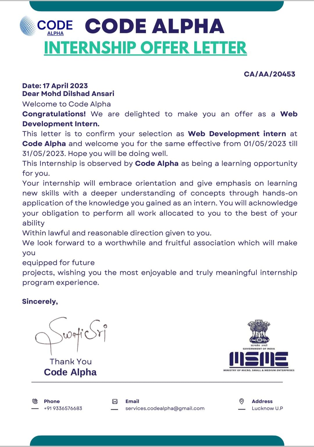 Dilshad Ansari on LinkedIn: #webdevelopment #intern Dilshad Ansari on LinkedIn: #webdevelopment #intern