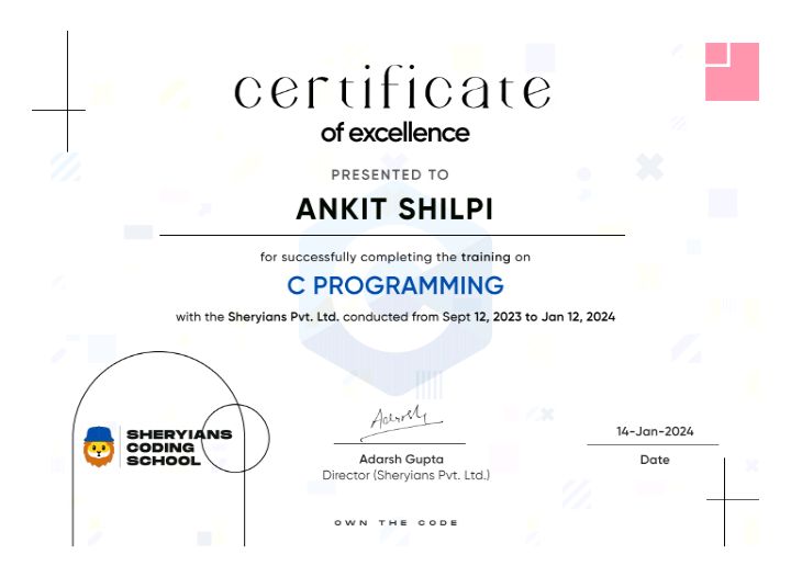 Proficient in C programming | Ankit Shilpi posted on the topic | LinkedIn Proficient in C programming | Ankit Shilpi posted on the topic | LinkedIn