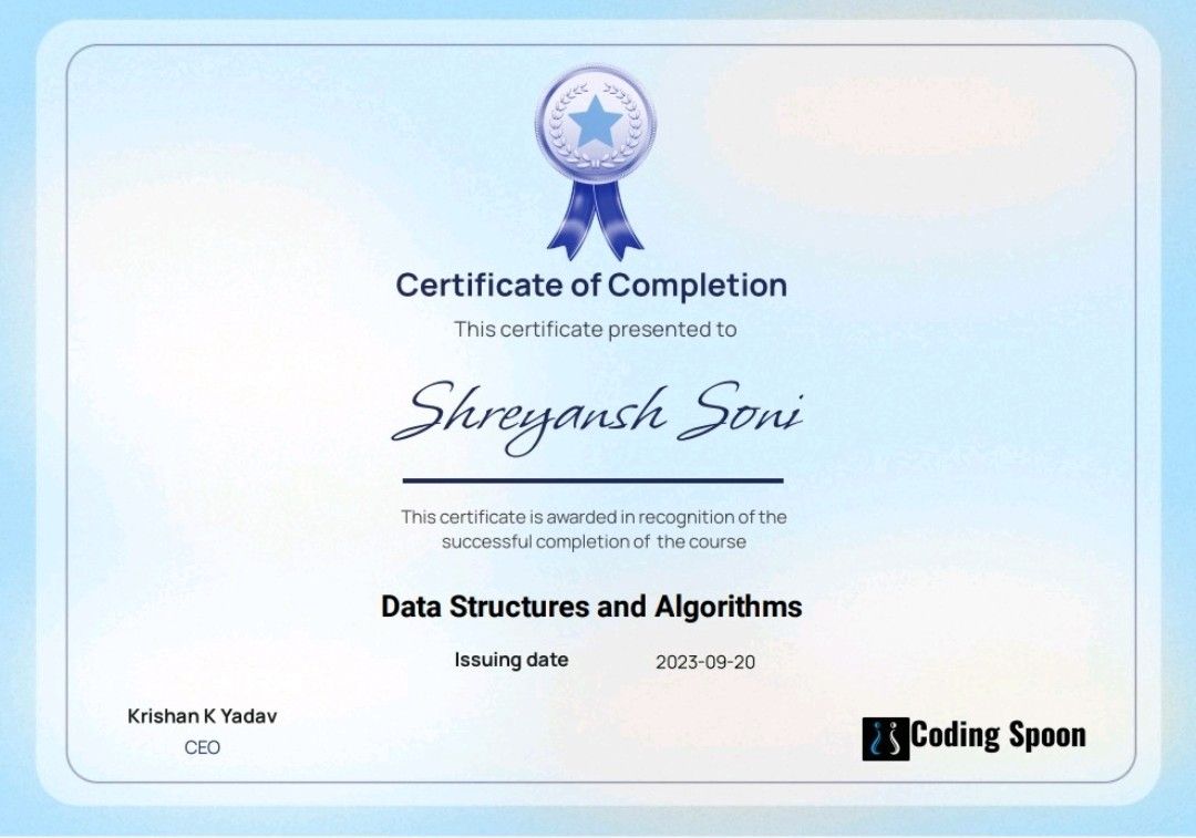 Shreyansh Soni on LinkedIn: DSA in C++ Shreyansh Soni on LinkedIn: DSA in C++