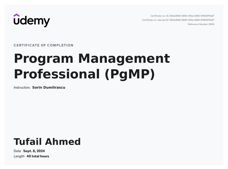Engr , Tufail Ahmed ,. on LinkedIn: #pgmp #programmanagement # ... Engr , Tufail Ahmed ,. on LinkedIn: #pgmp #programmanagement # ...