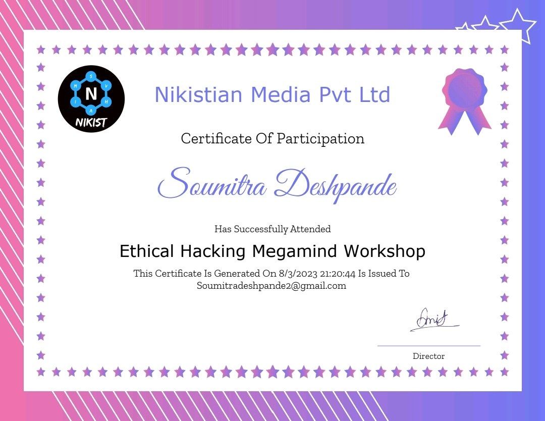 Soumitra Deshpande on LinkedIn: #ethicalhacking Soumitra Deshpande on LinkedIn: #ethicalhacking