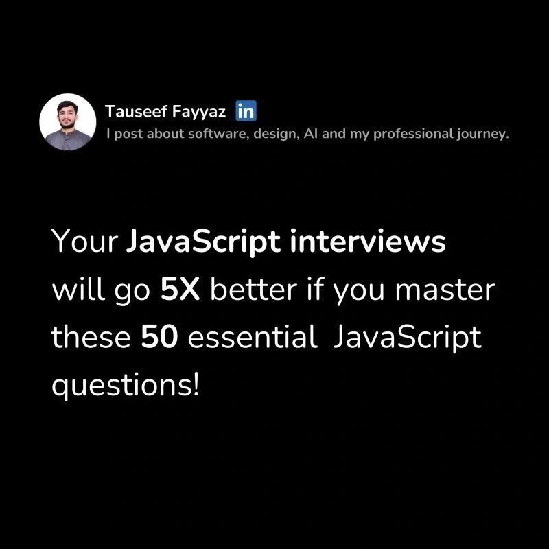 Tauseef Fayyaz on LinkedIn: #javascript #interviewpreparation # ... Tauseef Fayyaz on LinkedIn: #javascript #interviewpreparation # ...