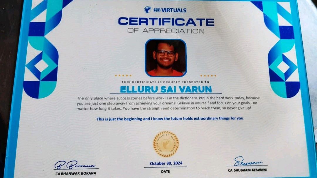 CA Sai Varun Elluru on LinkedIn: #achievementunlocked #cafinal # ... CA Sai Varun Elluru on LinkedIn: #achievementunlocked #cafinal # ...
