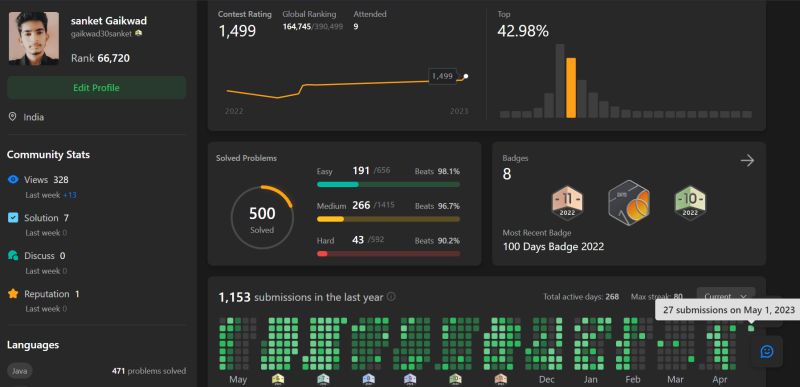 Sanket Gaikwad on LinkedIn: #coderforlife #consistency #leetcode | 10 ... Sanket Gaikwad on LinkedIn: #coderforlife #consistency #leetcode | 10 ...