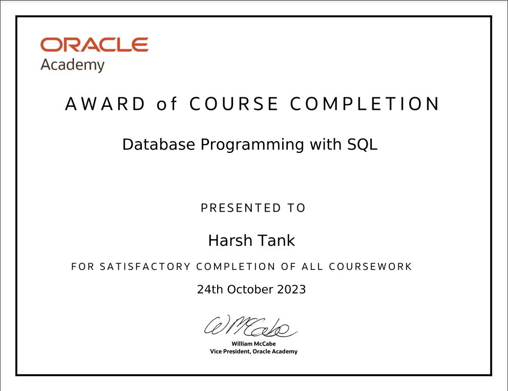 Harsh Tank on LinkedIn: #sql #databaseprogramming #oracle # ... Harsh Tank on LinkedIn: #sql #databaseprogramming #oracle # ...