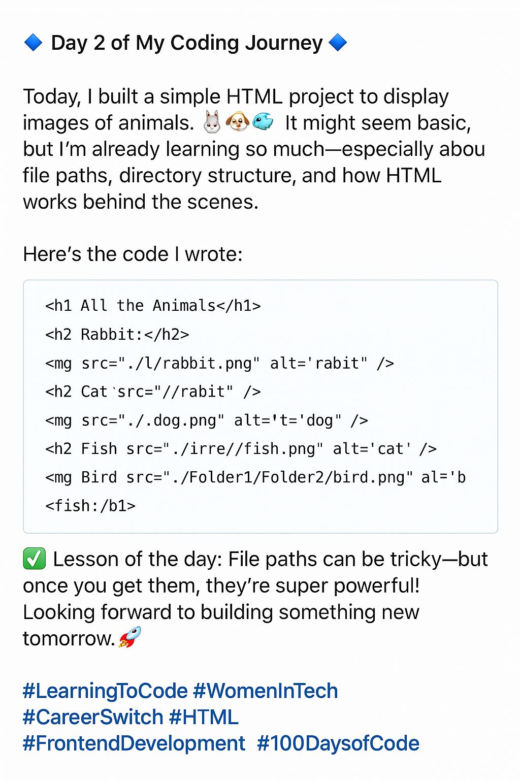 #learningtocode #womenintech #careerswitch #html #frontenddevelopment ... #learningtocode #womenintech #careerswitch #html #frontenddevelopment ...