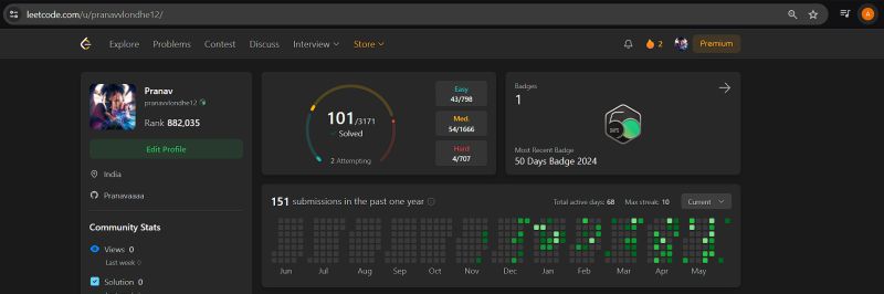 Pranav Londhe on LinkedIn: Milestone Achieved: 100 LeetCode Problems ... Pranav Londhe on LinkedIn: Milestone Achieved: 100 LeetCode Problems ...
