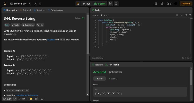 LeetCode Challenge: Reversing Strings In-Place | Khushi Agarwal posted ... LeetCode Challenge: Reversing Strings In-Place | Khushi Agarwal posted ...