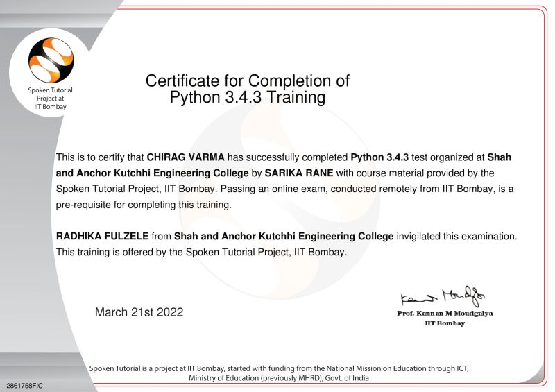 Chirag Varma on LinkedIn: #python #python #spokentutorial Chirag Varma on LinkedIn: #python #python #spokentutorial