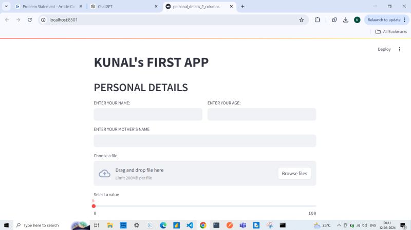 Kunal kumar on LinkedIn: #ui #streamlit #python #userinterface #app Kunal kumar on LinkedIn: #ui #streamlit #python #userinterface #app