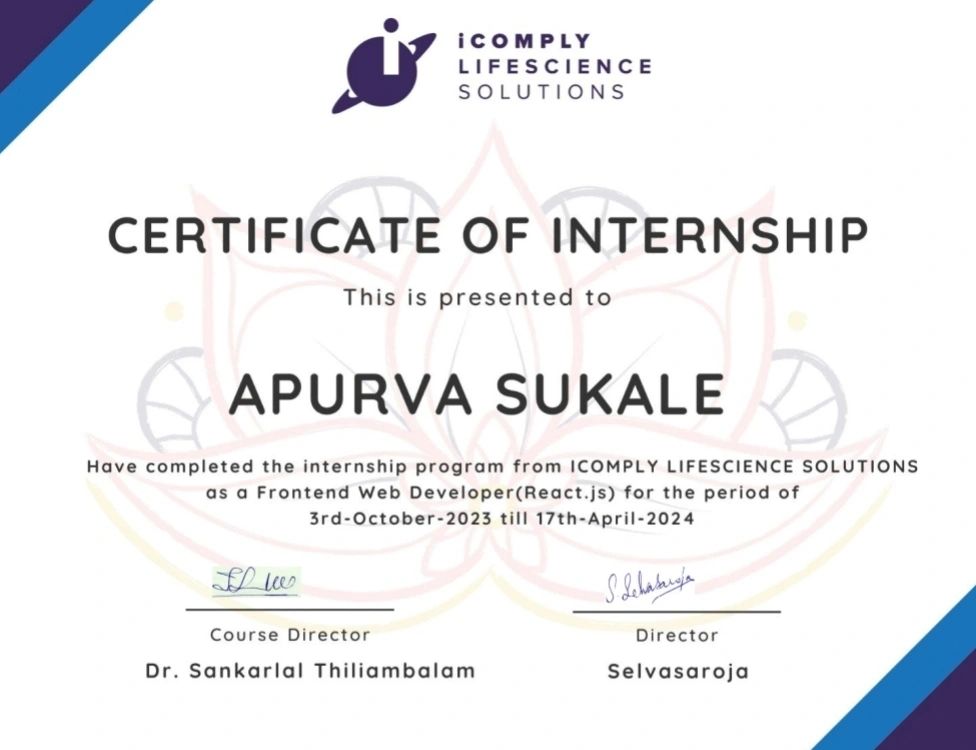 #frontenddeveloper #reactjs #redux #internship | Apurva Sukale #frontenddeveloper #reactjs #redux #internship | Apurva Sukale