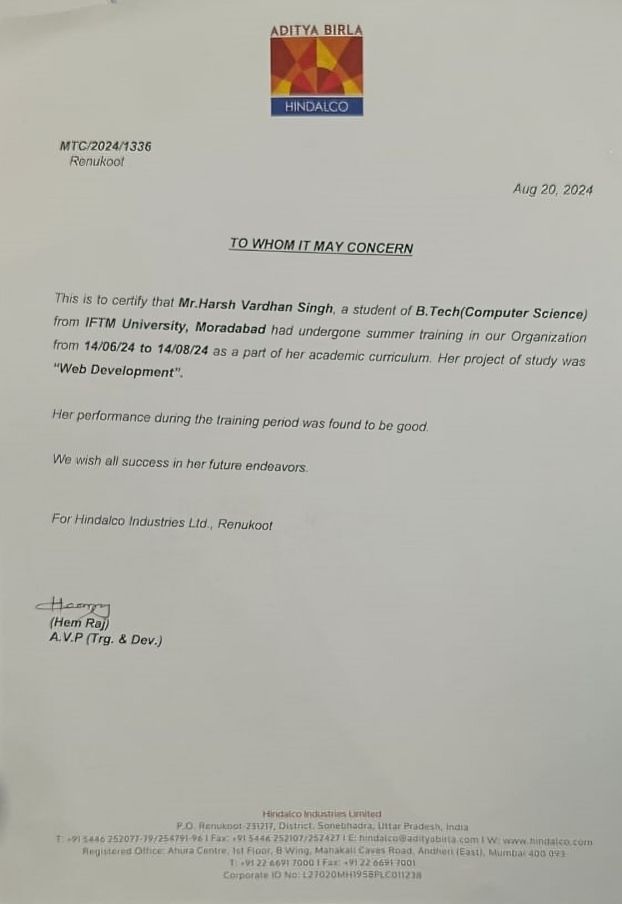 Harsh Vardhan Singh on LinkedIn: #webdevelopment #internship # ... Harsh Vardhan Singh on LinkedIn: #webdevelopment #internship # ...