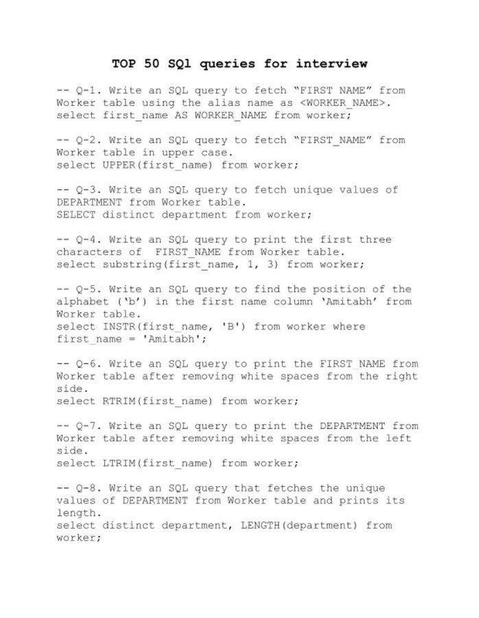 Boyega Aare on LinkedIn: SQL Interview Questions with Query: Boyega Aare on LinkedIn: SQL Interview Questions with Query: