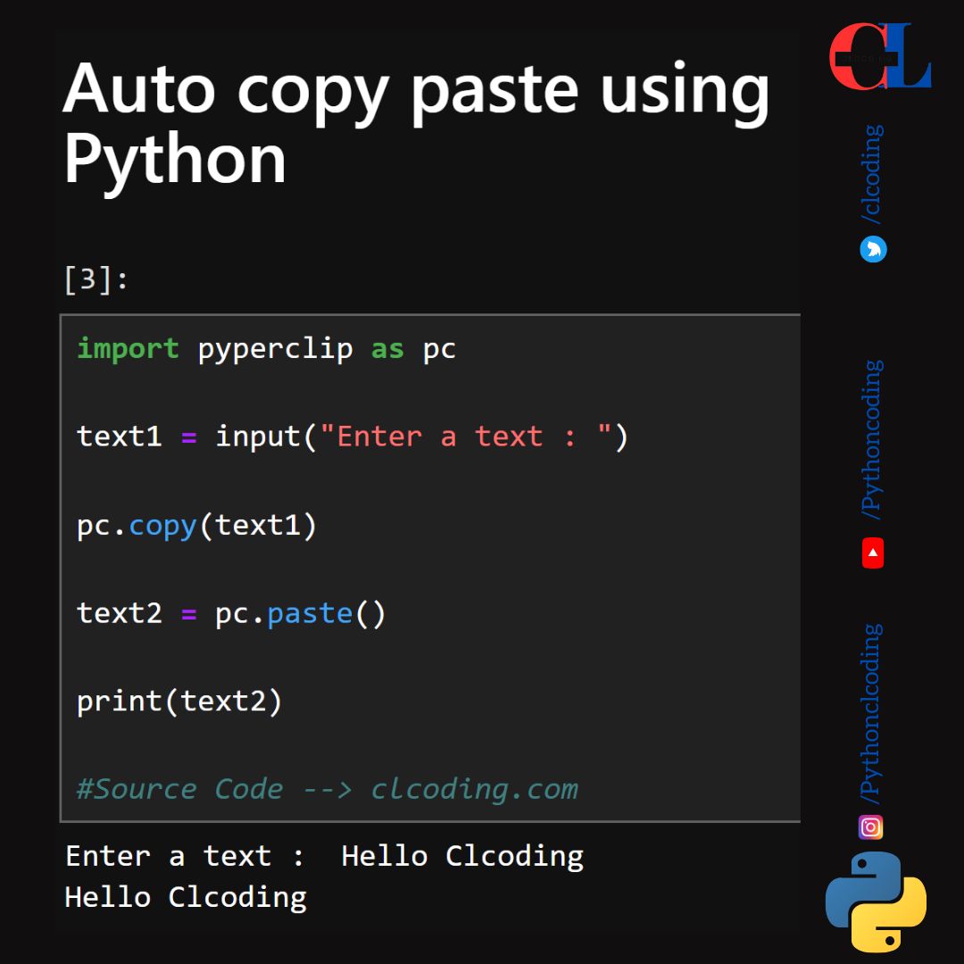 Python Coding on LinkedIn: Auto copy paste using Python Python Coding on LinkedIn: Auto copy paste using Python