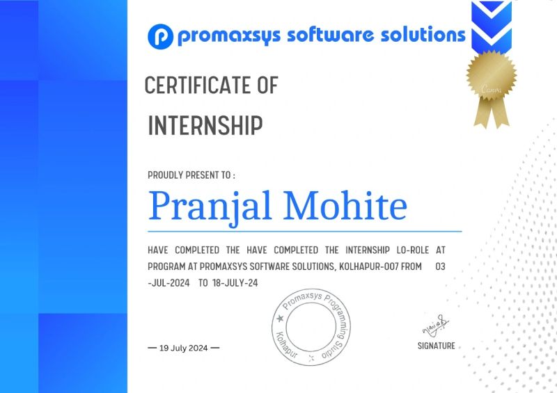 Pranjal Mohite on LinkedIn: #internship #ai #python #certificate # ... Pranjal Mohite on LinkedIn: #internship #ai #python #certificate # ...