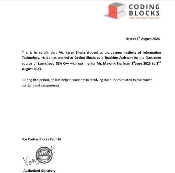 Karan Singla on LinkedIn: #codingblocks #teachingassistant #cplusplus # ... Karan Singla on LinkedIn: #codingblocks #teachingassistant #cplusplus # ...