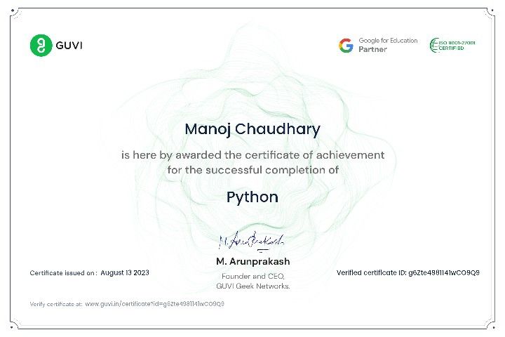 Manoj Chaudhary on LinkedIn: #python #programming #certificate # ... Manoj Chaudhary on LinkedIn: #python #programming #certificate # ...