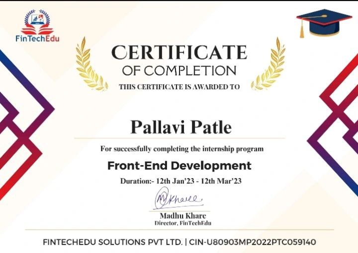 Pallavi Patle on LinkedIn: #fintechedu #internship Pallavi Patle on LinkedIn: #fintechedu #internship