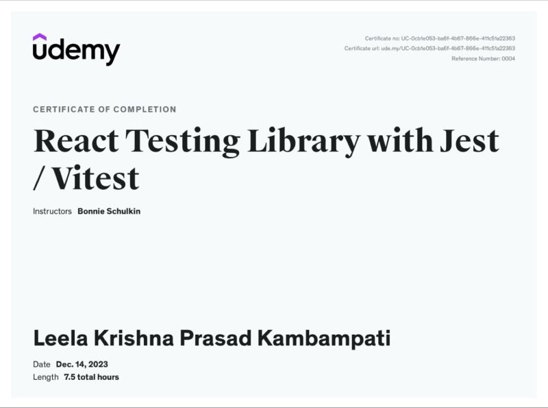 Leela Krishna Prasad Kambampati on LinkedIn: Happy to share that I have ... Leela Krishna Prasad Kambampati on LinkedIn: Happy to share that I have ...
