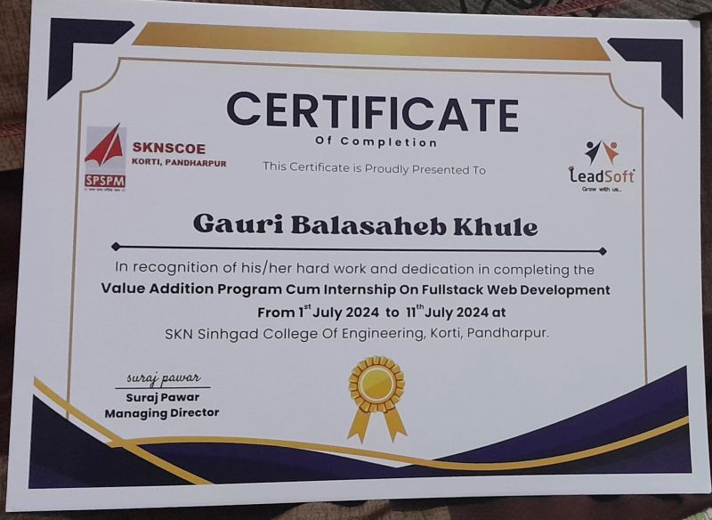 Gauri Khule on LinkedIn: 🎉 Excited to share that I've completed the ... Gauri Khule on LinkedIn: 🎉 Excited to share that I've completed the ...