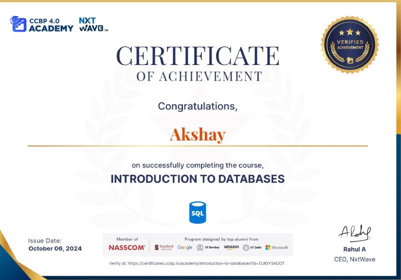 Akshay Bane on LinkedIn: #nxtwave #databases #sql #webdevelopment # ... Akshay Bane on LinkedIn: #nxtwave #databases #sql #webdevelopment # ...