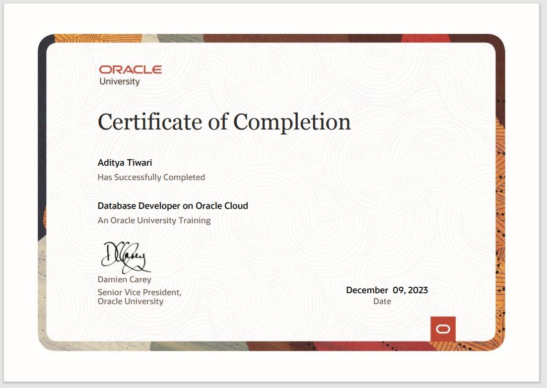Aditya Tiwari on LinkedIn: #oracle #databasedeveloper #oraclecloud # ... Aditya Tiwari on LinkedIn: #oracle #databasedeveloper #oraclecloud # ...