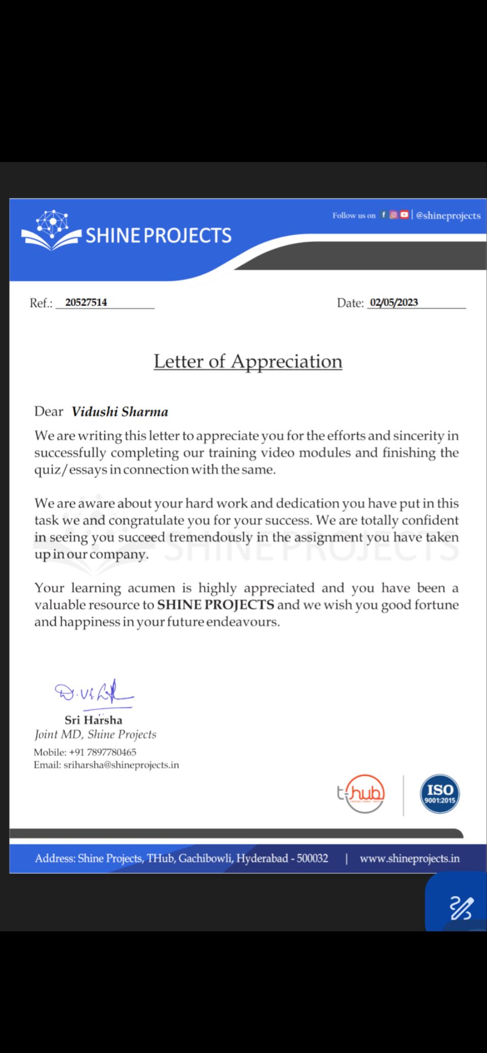 Vidushi Sharma on LinkedIn: Thank you sir Vidushi Sharma on LinkedIn: Thank you sir