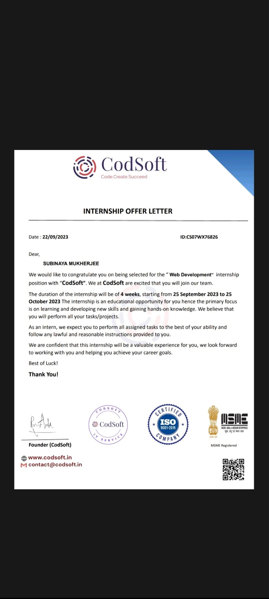 Subinaya Mukherjee on LinkedIn: #codsoft #codsoft #internship # ... Subinaya Mukherjee on LinkedIn: #codsoft #codsoft #internship # ...