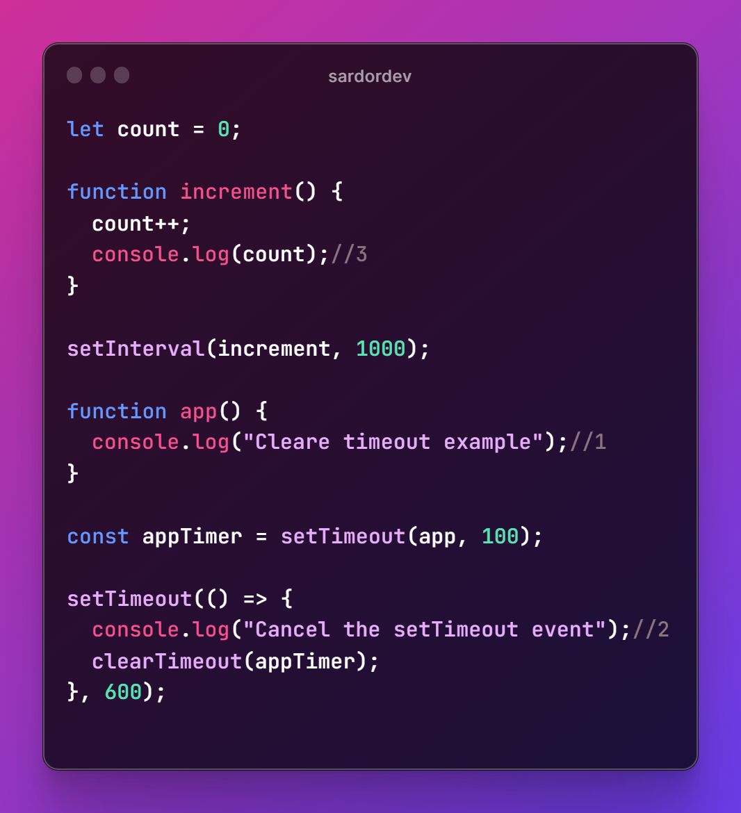 Sardor Madrimov on LinkedIn: JavaScript Timer | setTimeout ... Sardor Madrimov on LinkedIn: JavaScript Timer | setTimeout ...