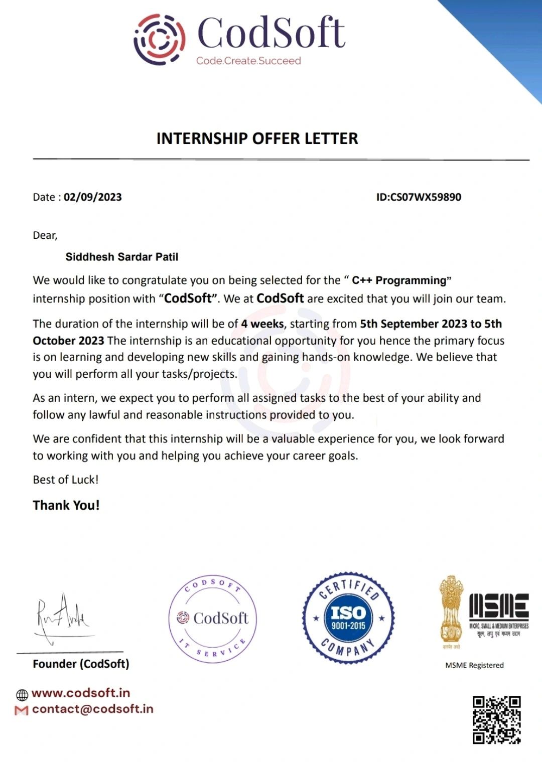 Siddhesh Patil on LinkedIn: #codsoft Siddhesh Patil on LinkedIn: #codsoft