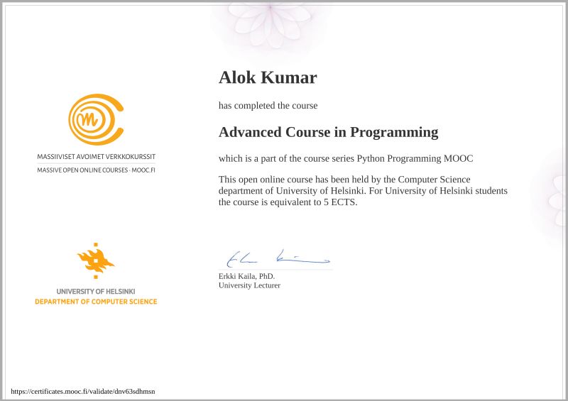 #python #programming #python #moocfi #universityofhelsinki… | Alok Kumar #python #programming #python #moocfi #universityofhelsinki… | Alok Kumar