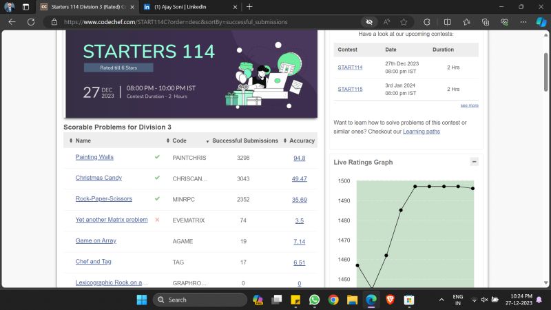 CodeChef Starters Coding Contest | Ajay Soni posted on the topic | LinkedIn CodeChef Starters Coding Contest | Ajay Soni posted on the topic | LinkedIn