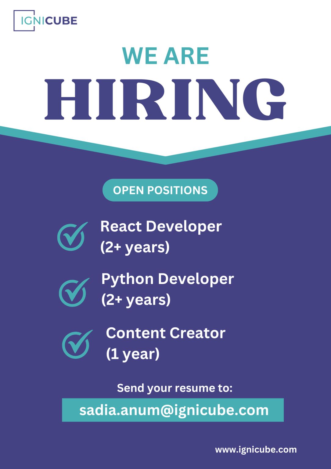 #hiring #python #pythondeveloper #reactjs #reactdeveloper | Ignicube ... #hiring #python #pythondeveloper #reactjs #reactdeveloper | Ignicube ...