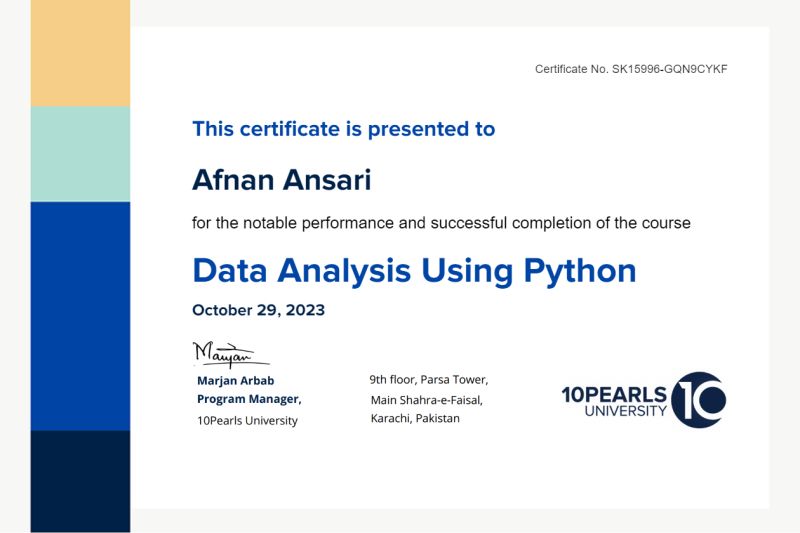 Afnan Ansari on LinkedIn: #dataanalysis #python #certification ... Afnan Ansari on LinkedIn: #dataanalysis #python #certification ...