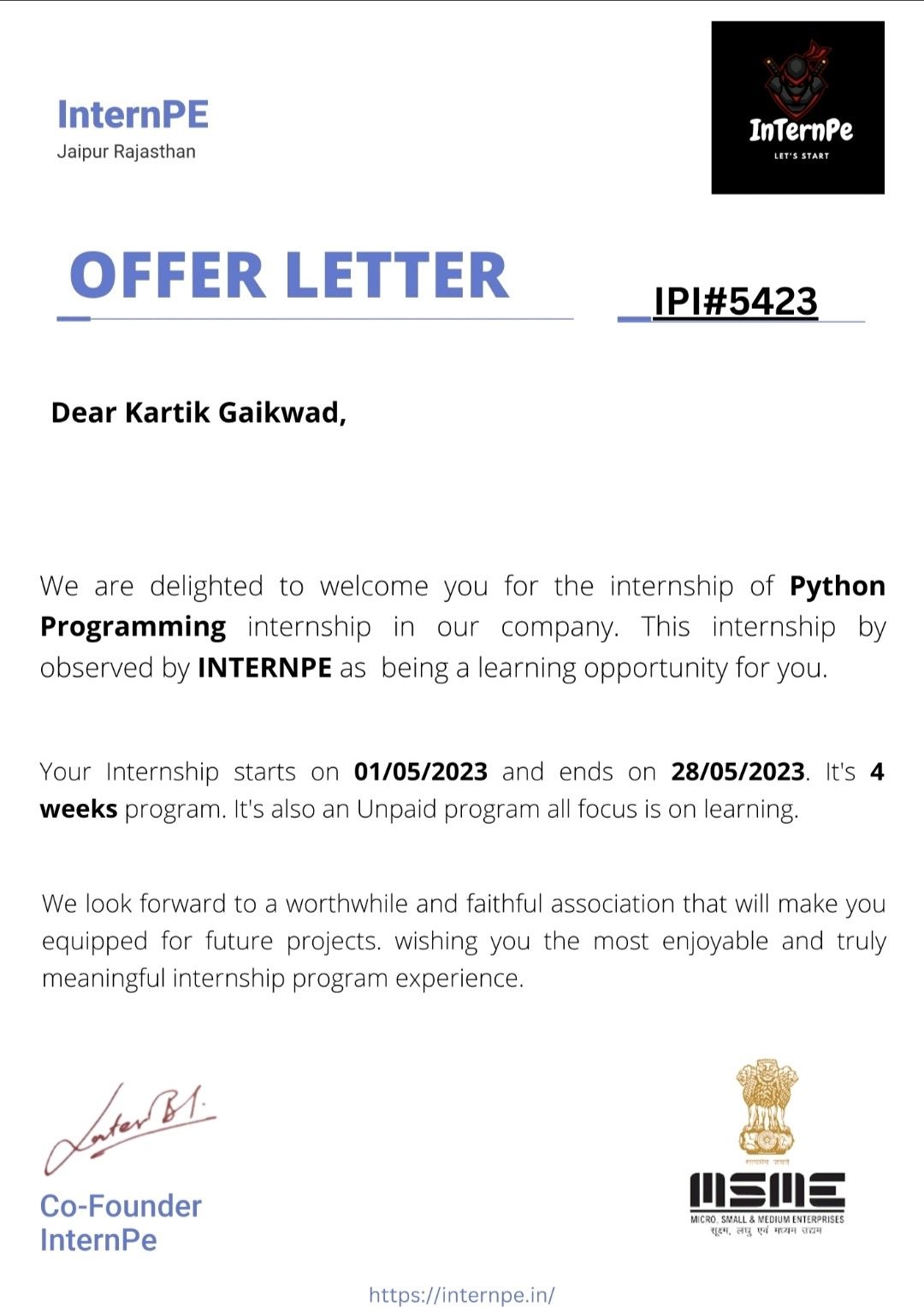Kartik Gaikwad on LinkedIn: #python #internship #programming #internpe Kartik Gaikwad on LinkedIn: #python #internship #programming #internpe