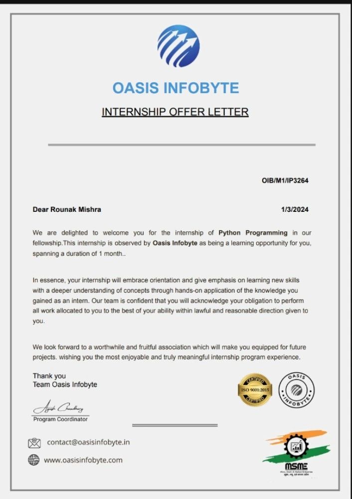Rounak Mishra on LinkedIn: #opentoconnect #internshiplife #python # ... Rounak Mishra on LinkedIn: #opentoconnect #internshiplife #python # ...