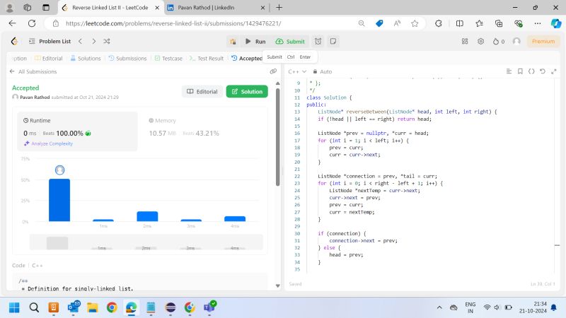 Pavan Rathod on LinkedIn: #leetcode #linkedlist #reversesublist # ... Pavan Rathod on LinkedIn: #leetcode #linkedlist #reversesublist # ...