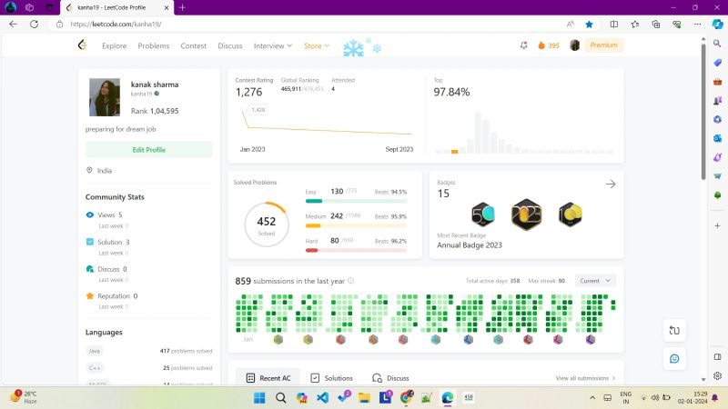 Kanak Sharma on LinkedIn: #leetcode #leetcode2023 #consistency #dsa # ... Kanak Sharma on LinkedIn: #leetcode #leetcode2023 #consistency #dsa # ...