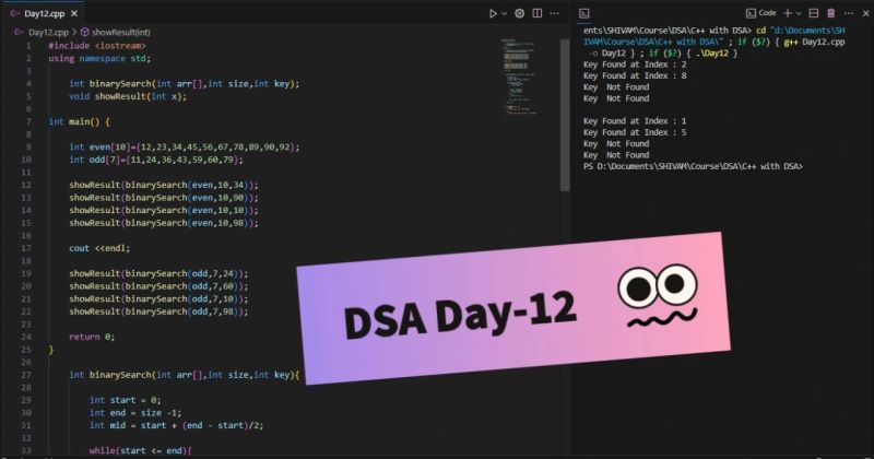 Shivam Bhardwaj on LinkedIn: #dsaday12 #binarysearch #dsa #lovebabbar # ... Shivam Bhardwaj on LinkedIn: #dsaday12 #binarysearch #dsa #lovebabbar # ...
