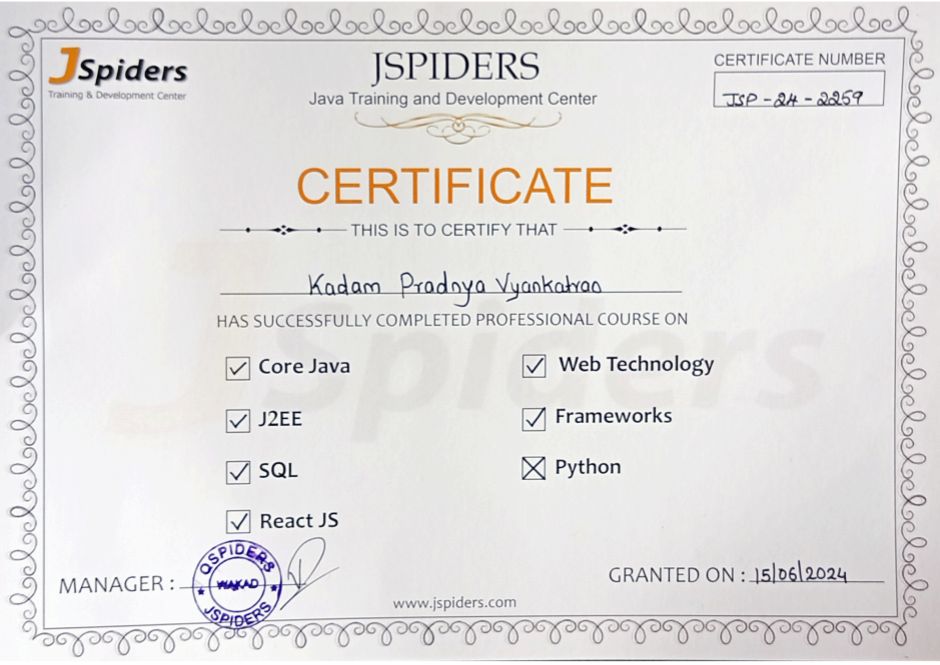 Pradnya Kadam on LinkedIn: #java #softwaredeveloper #frontend #backend Pradnya Kadam on LinkedIn: #java #softwaredeveloper #frontend #backend