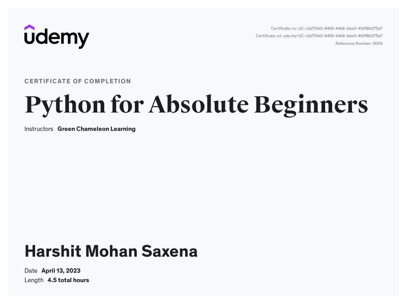 Harshit Mohan Saxena on LinkedIn: #python #pythonprogramming #coding Harshit Mohan Saxena on LinkedIn: #python #pythonprogramming #coding