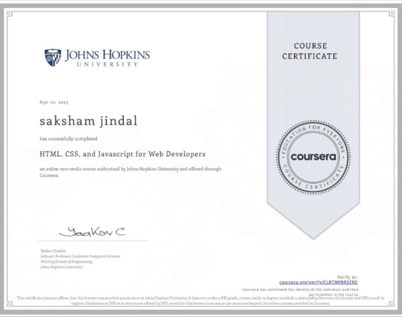 Saksham Jindal on LinkedIn: Hi! I'm proud to announce that I have ... Saksham Jindal on LinkedIn: Hi! I'm proud to announce that I have ...