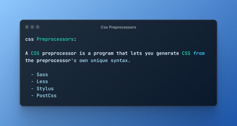 Irtaza Hussain on LinkedIn: To use a CSS preprocessor, you must install ... Irtaza Hussain on LinkedIn: To use a CSS preprocessor, you must install ...