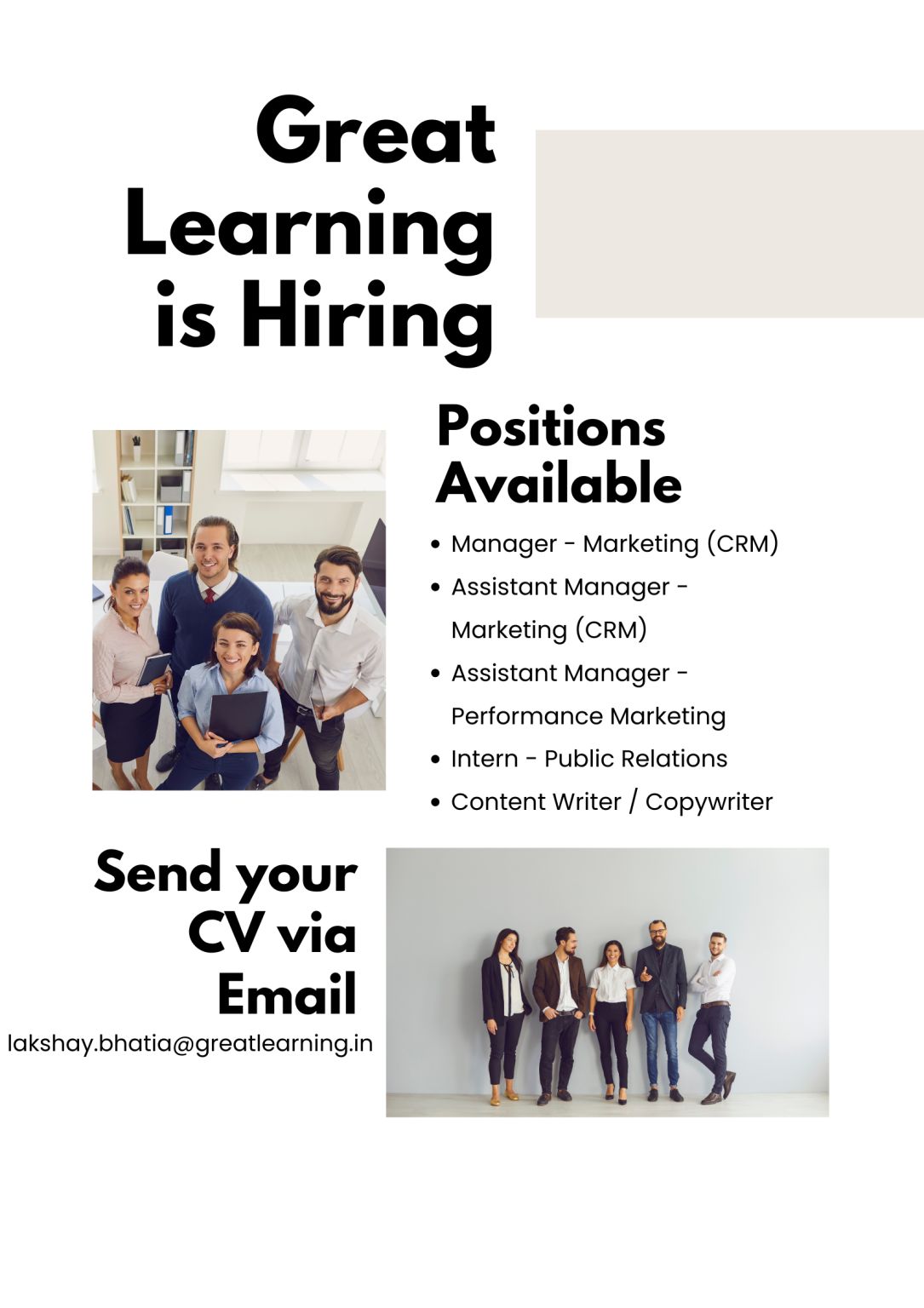 Lakshay Bhatia on LinkedIn: #hiring #learning #greatlearning Lakshay Bhatia on LinkedIn: #hiring #learning #greatlearning
